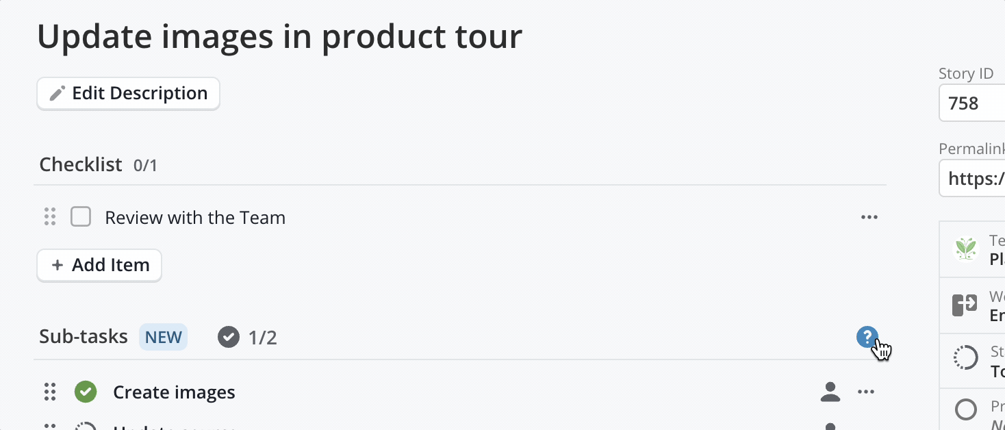 Sub-tasks – Shortcut Help Center
