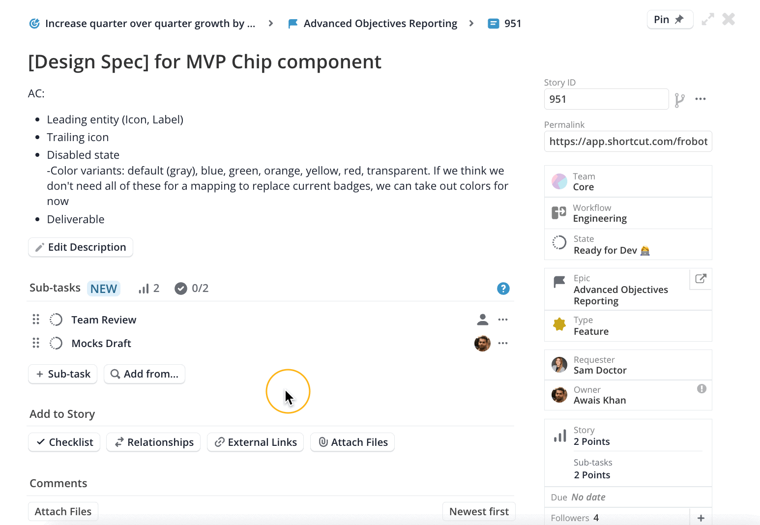 Sub-tasks – Shortcut Help Center