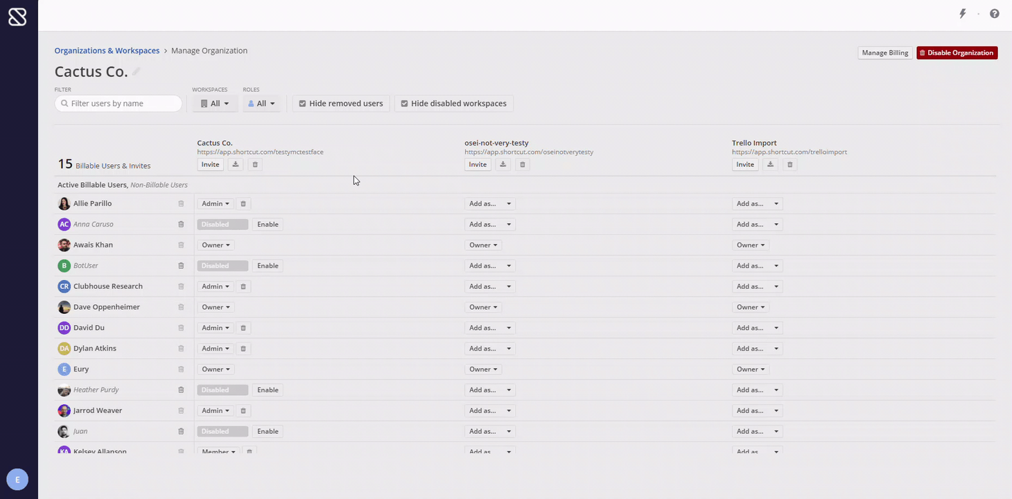 The Organizations and Workspaces Dashboard – Shortcut Help Center